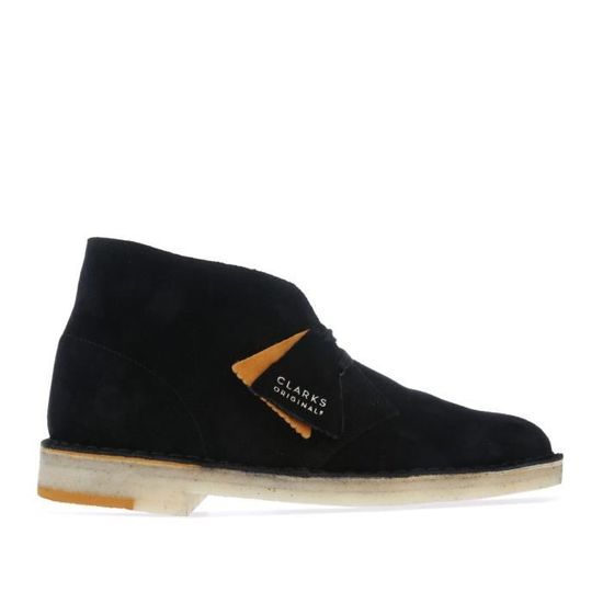 Bottes Clarks Originals Desert - Homme - Noir - Daim et Cuir - Lacets ...