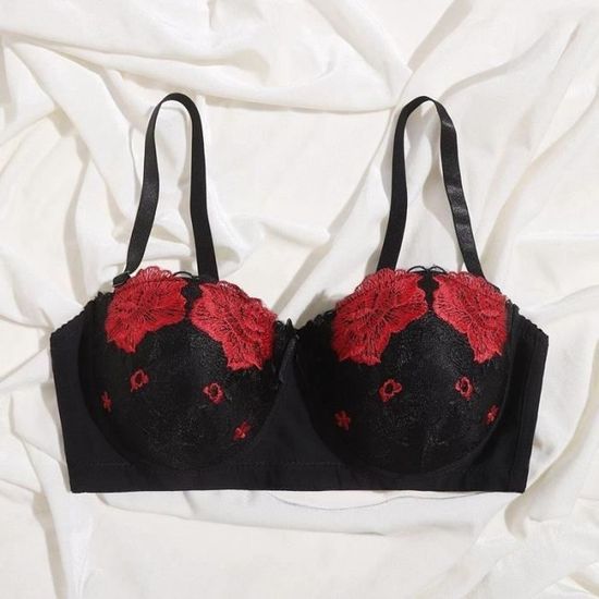 Soutien-gorge,Soutien-Gorge Plongeant Demi Cup,Sous-Vêtements ...