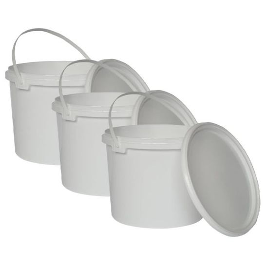 Seau en plastique alimentaire - NIPTER - Modèle 10L - Lot de 3 ...