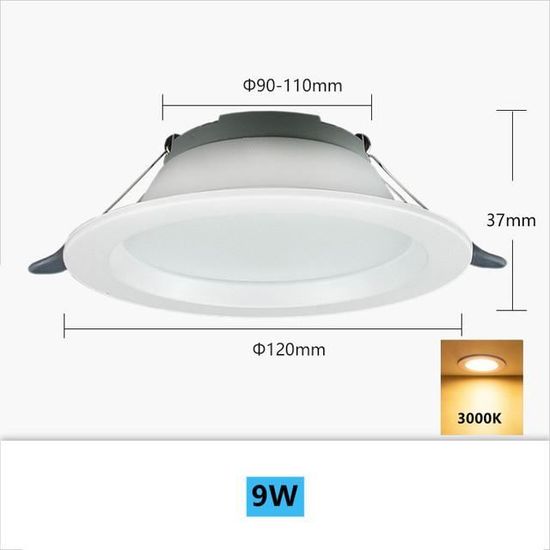 Downlight,9W Warm white--Spot lumineux LED ultramince et Portable ...