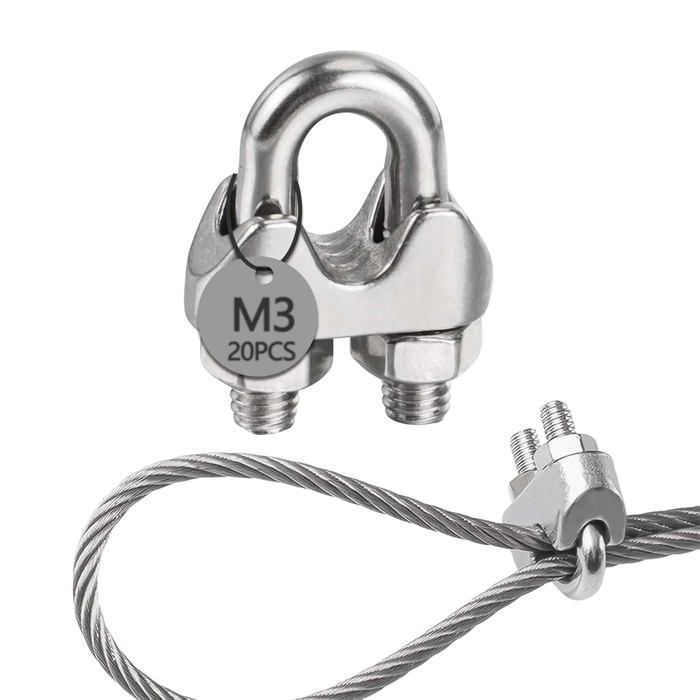 Huruirui M3 Serre Câble Acier Serre Cable Acier Inox 304 20pcs U Boulon ...