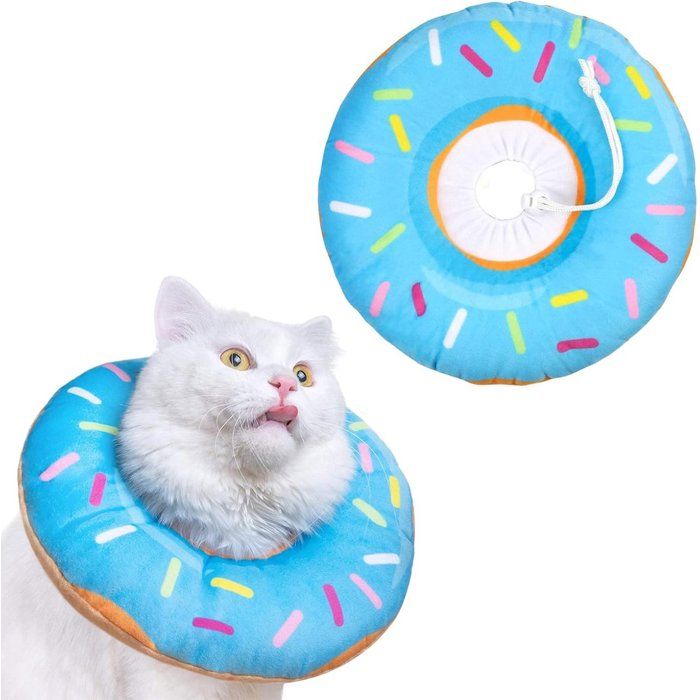 Collerette de protection chat anti-léchage, donut douce réglable M 17 ...