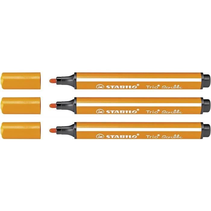 Lot De 3 Feutres De Coloriage Trio Scribbi Pte 2 Mm Orange[u2774 ...