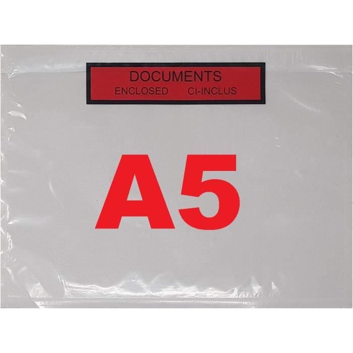 Lots De Pochette Porte Document Ci-Inclus Format A5 (A4 Plié En 2) Pochette D’Expédition ...