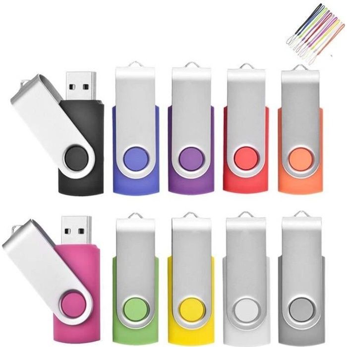 Cle USB 4Go - Lot de 10 Clés USB 2.0 - Stockage Flash Drive - Cordes ...