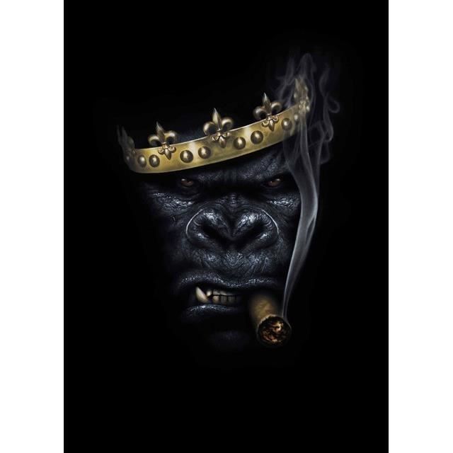 Tableau - Toile,Toile d'art Punk orang-outan,singe,carlin,casque ...