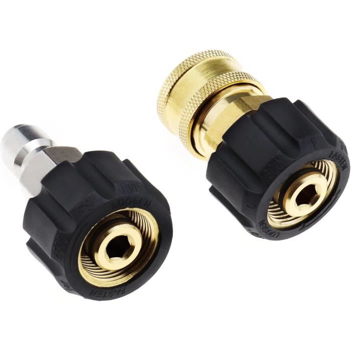 Lot De 2 Adaptateurs De Tuyau Pour Nettoyeur Haute Pression M22 14 Mm Filetage Femelle Vers ...