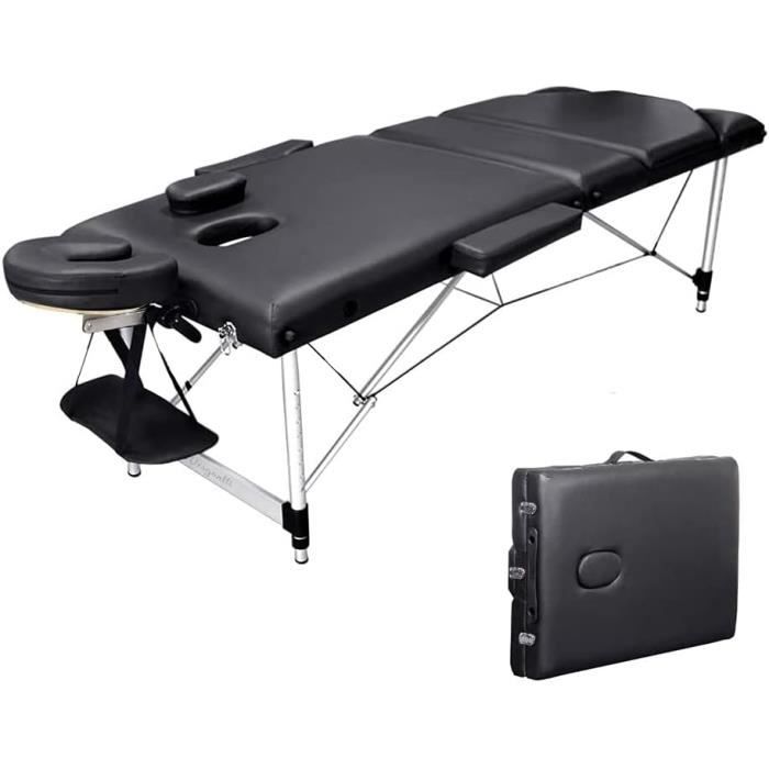 Table De Massage Pliante 3 Zones En Aluminium Réglable Lit De Massage