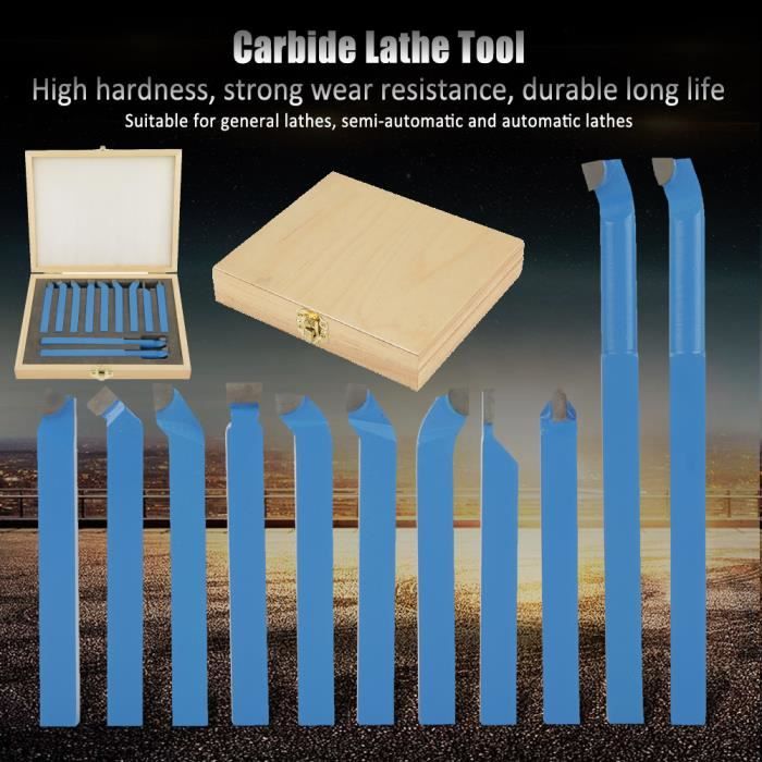 11 pièces 8 * 8mm outils de tour carbure pointe de soudage fraisage ...