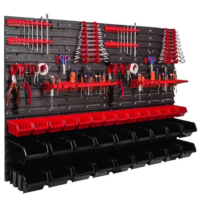 EJ.life Rangement mural pour outils - Kit d'organisateur avec boîtes et ...