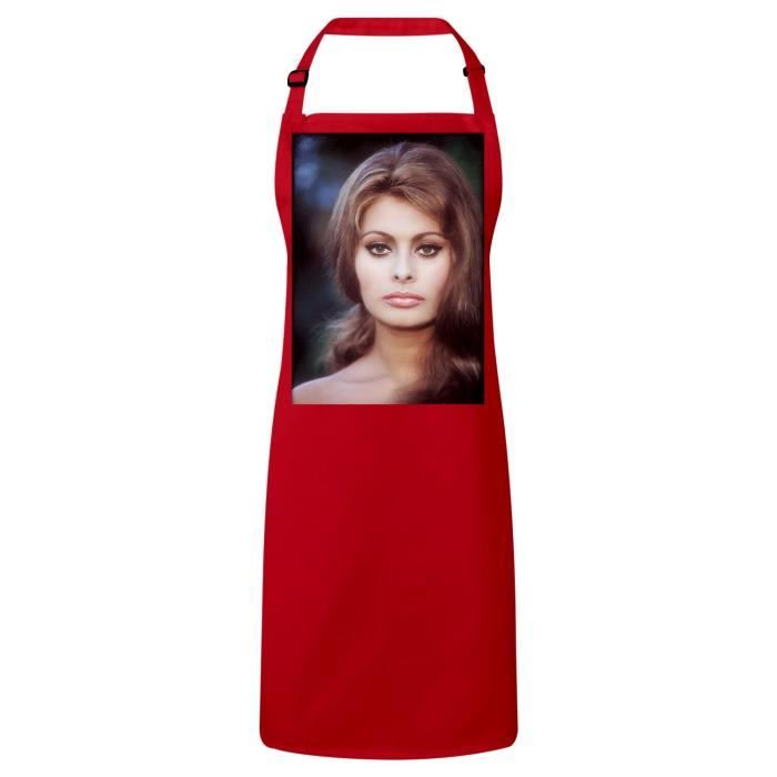 Tablier Cuisine Premium Rouge Sophia Loren Actrice Photo de Star ...