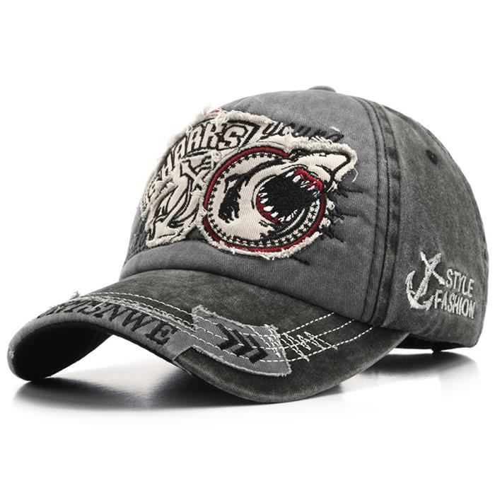 Chapeau Homme Denim Pointe Portée La Recherche Lavé Baseball Protection ...