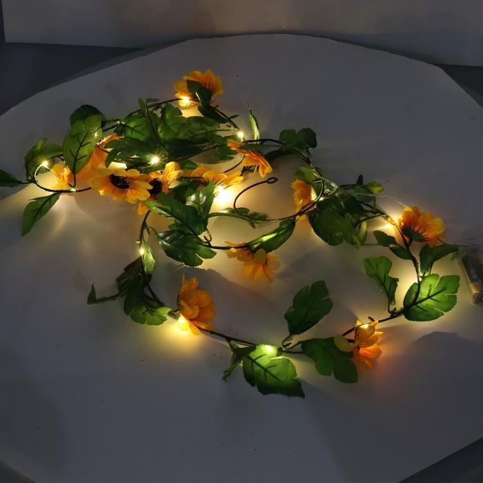 YUI-3 pièces tournesol guirlandes lumineuses 7.8ft 20 LED alimenté par ...