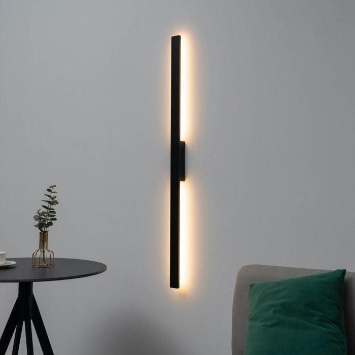 Applique ultra design minimaliste noire LED extérieur - Sambai ...