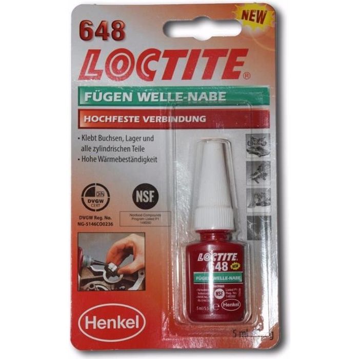 LOCTITE 648 5 ml sécurité Vis ultra résistante haute température de ...