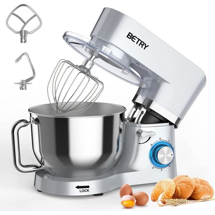 BETRY Robot Pâtissier Multifonctions de Cuisine 1500W 7.5L, Puissant ...