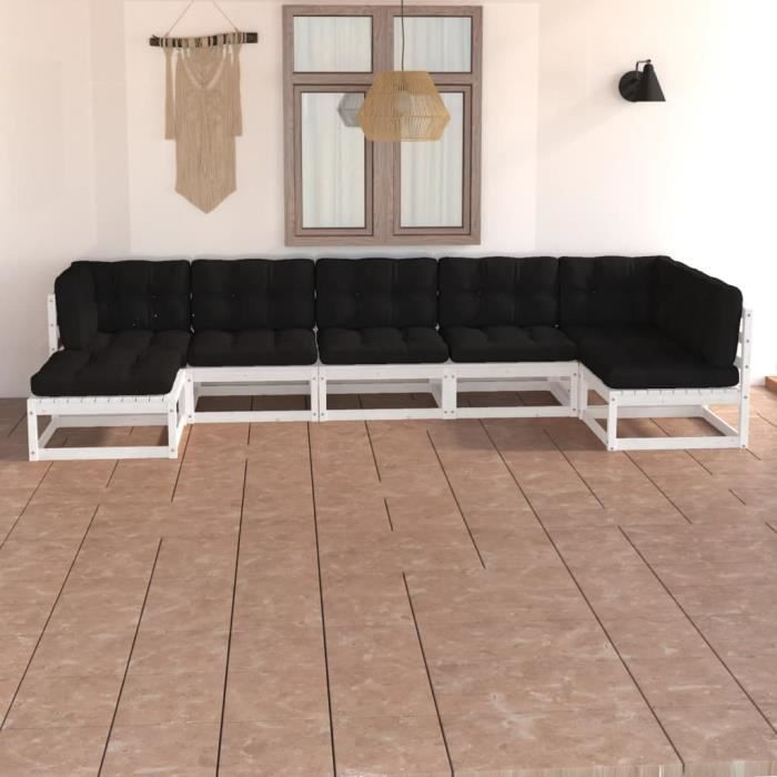 Star Sale* Salon bas de jardin balcon Sofa de jardin 7 pcs avec ...