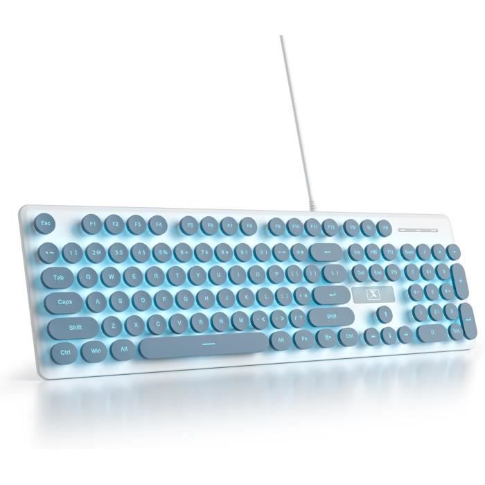 Clavier À Membrane 100%,104 Touches Punk Style Machine À Écrire Rétro ...