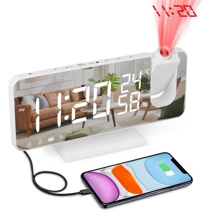 Réveil À Projection Avec Hygromètre, Radio-Réveil Numérique Avec ...