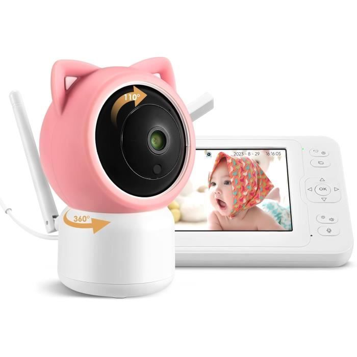 PaNt Babyphone Caméra,Bébé Moniteur Vidéo avec 5”Pouces HD 1080P ...
