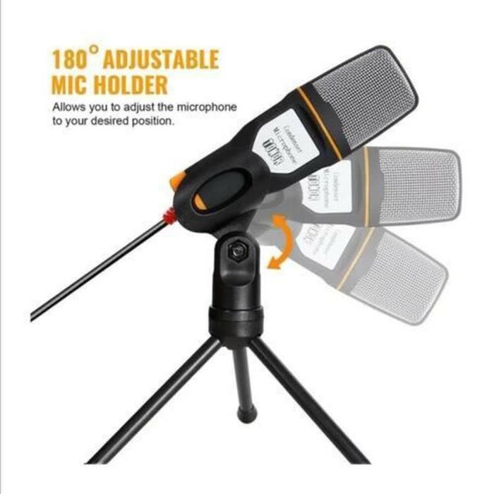 SF-666 Microphone à Condensateur pour PC, avec Trépied, Filtre, Support ...