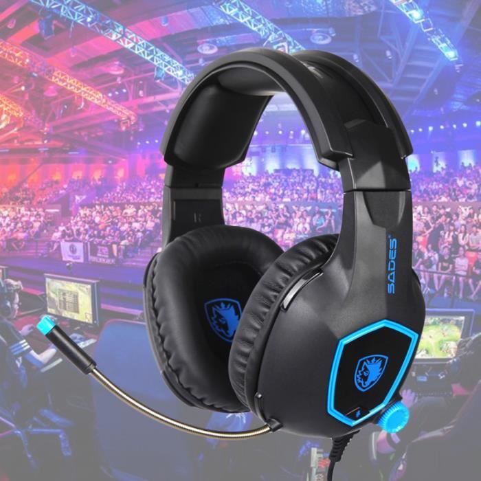 3,5 mm casque avec microphone casques de jeu antibruit basse casque ...