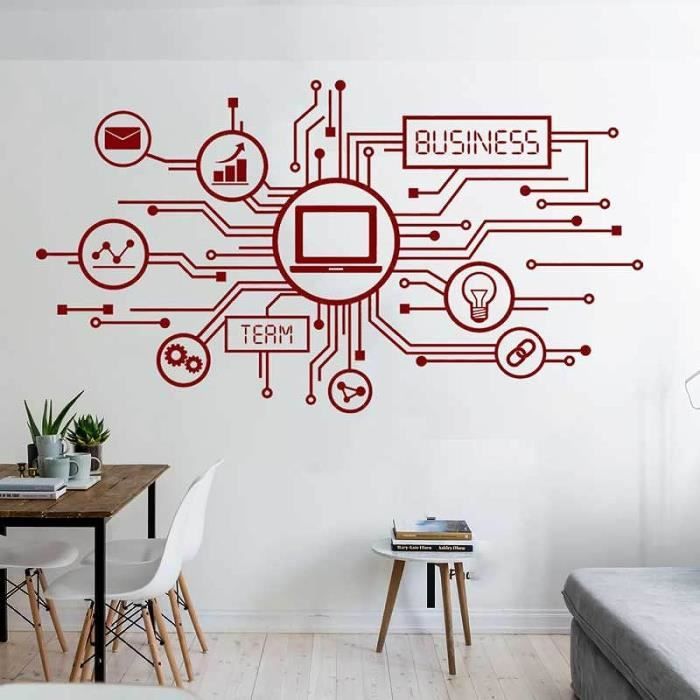 Fashion Technology Computer Circuit Schéma Autocollant Mural En Vinyle ...