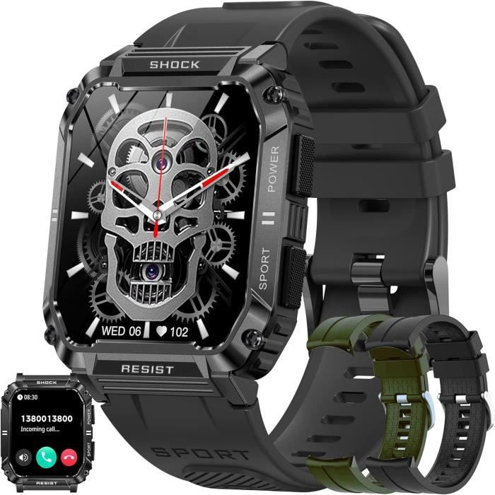 Montre Connectée Homme Appel Bluetooth, 1.95'' Ip69K Étanche Montre ...