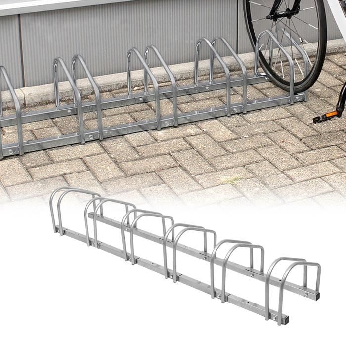 XMTECH Râtelier Range-Vélo au Sol Support de Rangement pour 6 Vélos ...