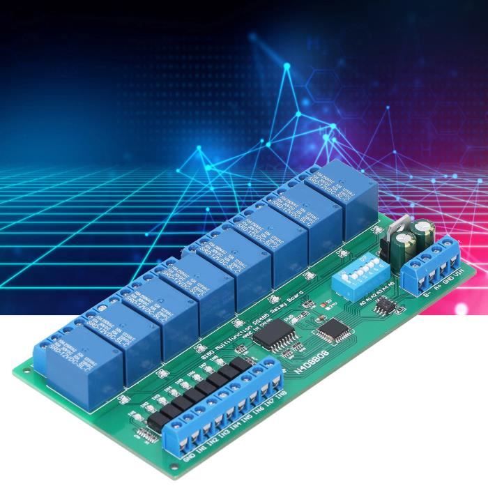 YOSOO Module de relais RS485 Module Relais RS485, Carte Rail DIN35 12 V ...