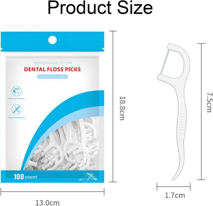 100 pièces Fil Dentaire Sticks Jetable Oral Flossers,Pour Les Soins ...