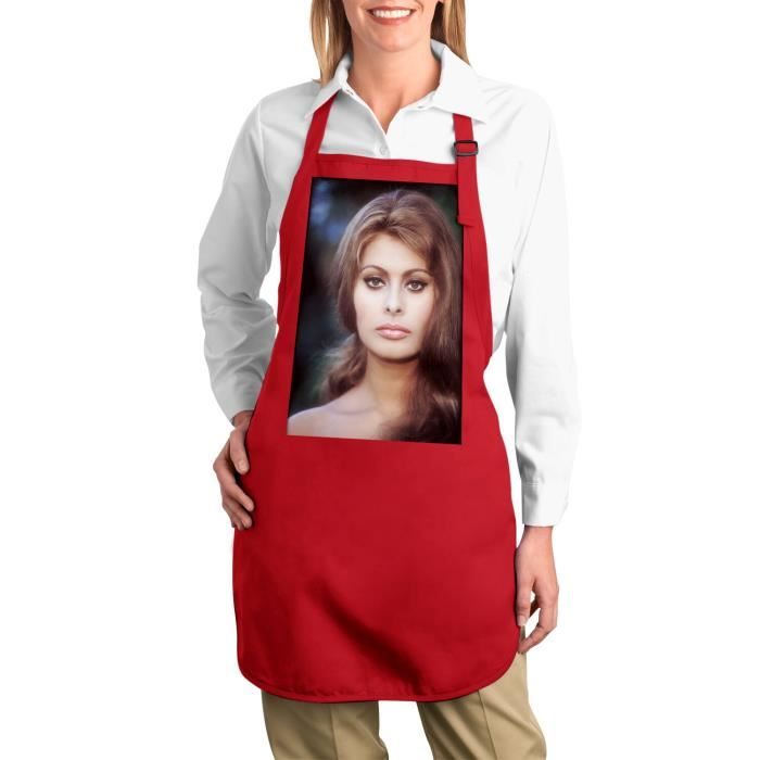 Tablier Cuisine Premium Rouge Sophia Loren Actrice Photo de Star ...