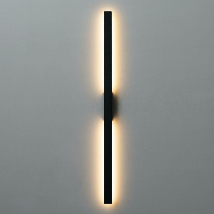 Applique ultra design minimaliste noire LED extérieur - Sambai ...
