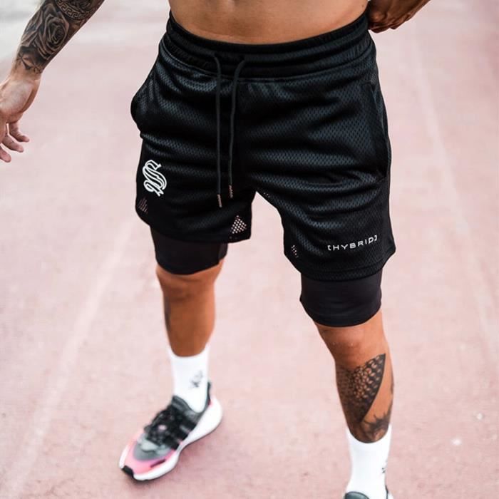 Short,Short de sport doublé 2 en 1 pour homme,nouveauté, vêtement de ...