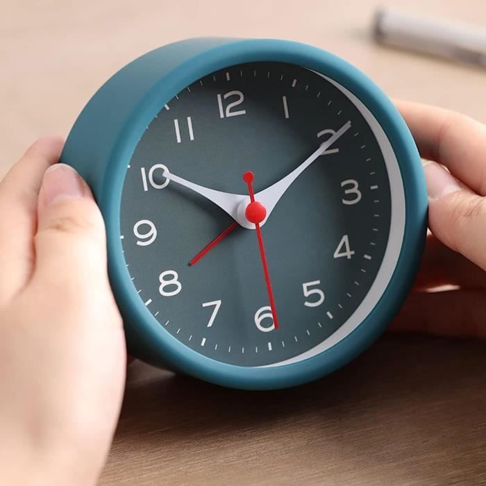 Clock Réveils Réveil Rond Avec Chiffres Arabes, Silencieux, Rétro ...