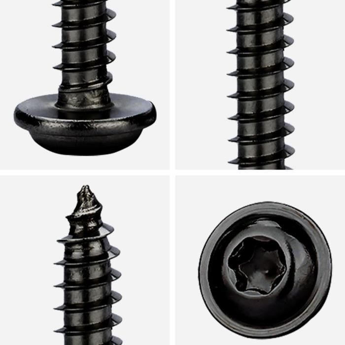 Drenky Vis À Tôle Torx M5X16Mm,50 Pièces Vis A Bois Avec Rondelle Acier ...