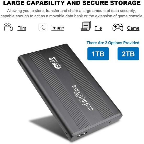 Achetez maintenant 1TB,Noir-A Laptop Disque Dur Externe Aluminium SATA ...