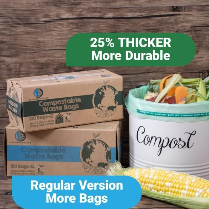 25% Très Épais Compost Biodégradable 6L-10L-30L Poubelle Les Aliments ...