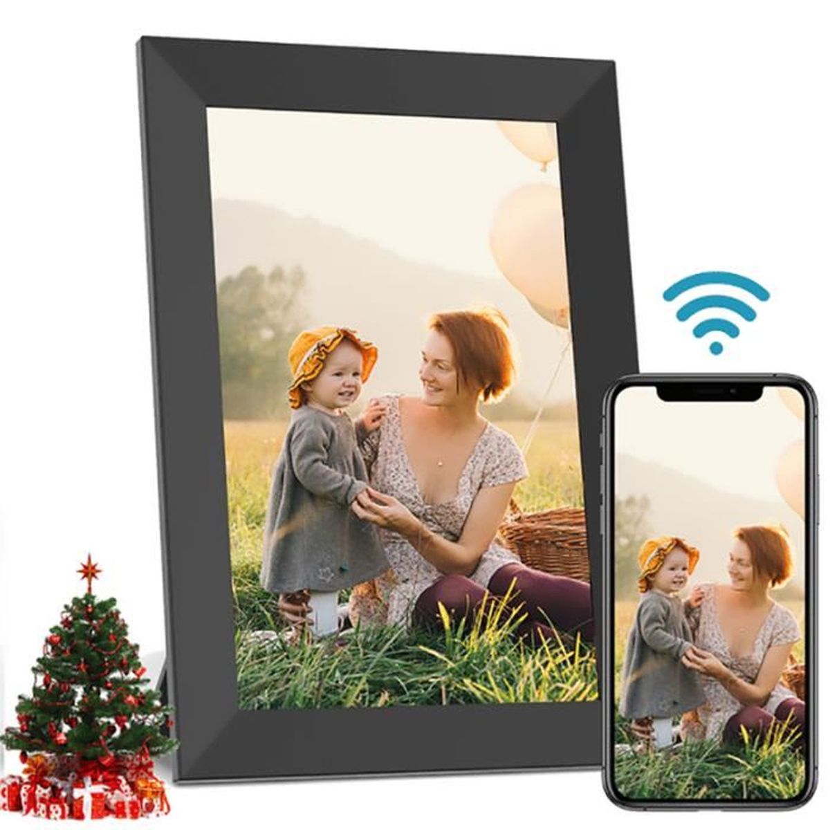 7" Cadre Photo Numérique JEEMAK WiFi 1024*600 avec Écran Tactile Smart ...