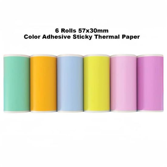 Autocollant de couleurs 6 rouleaux-Mini imprimante d'autocollants de ...