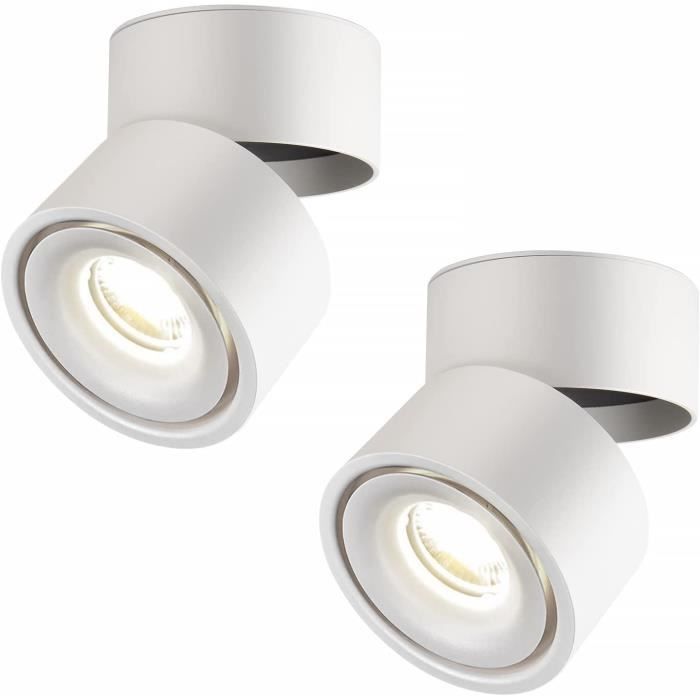 2x Spot en Saillie Orientable 10W LED Spots de Plafond Plafonnier ...