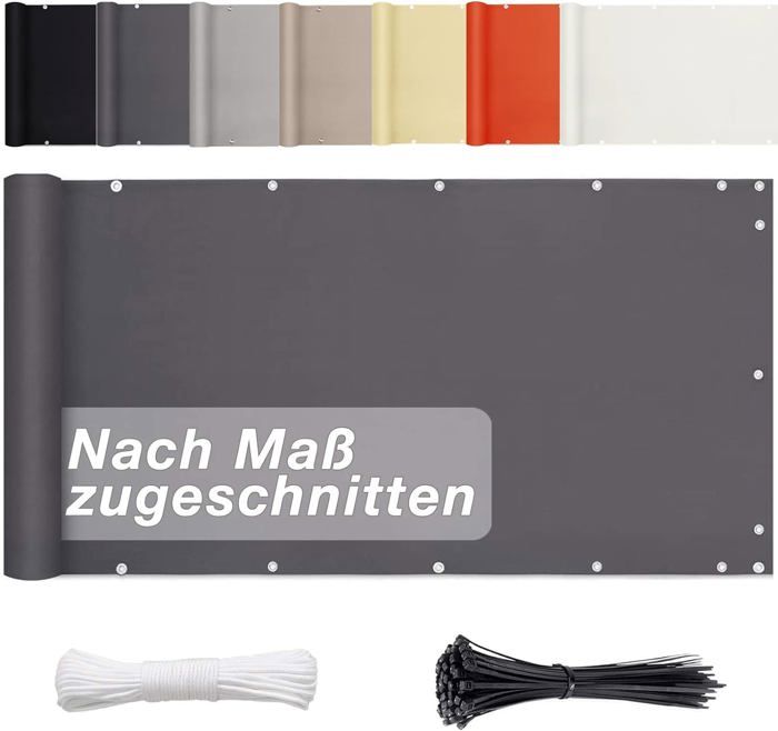 Brise Vue Balcon 80 x 350cm 185g/m², Polyester Cache Balcon avec ...