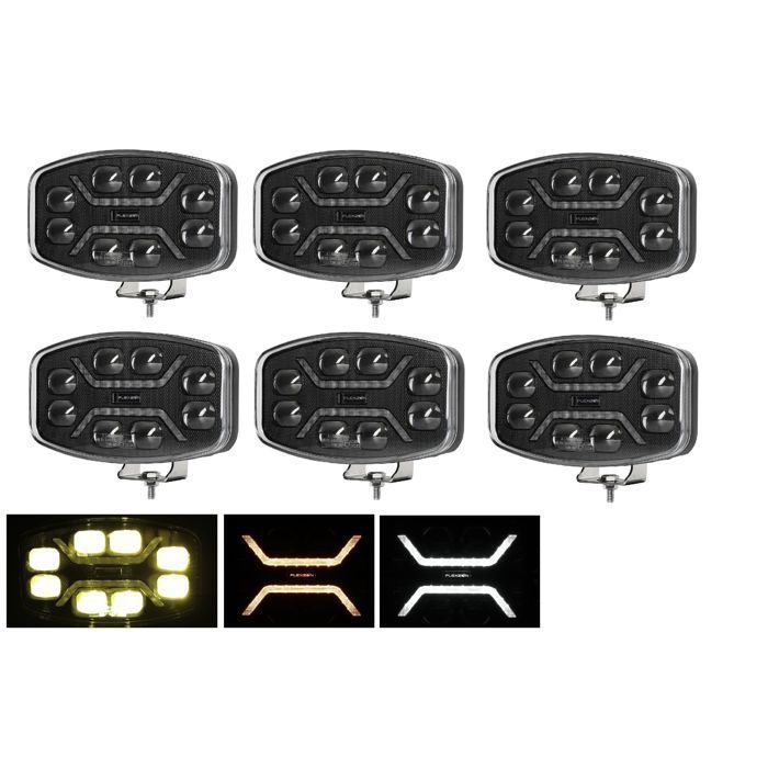 6 Phares Auxiliaires 12-24V 46W LED Projecteur Longue Portée Blanc ...