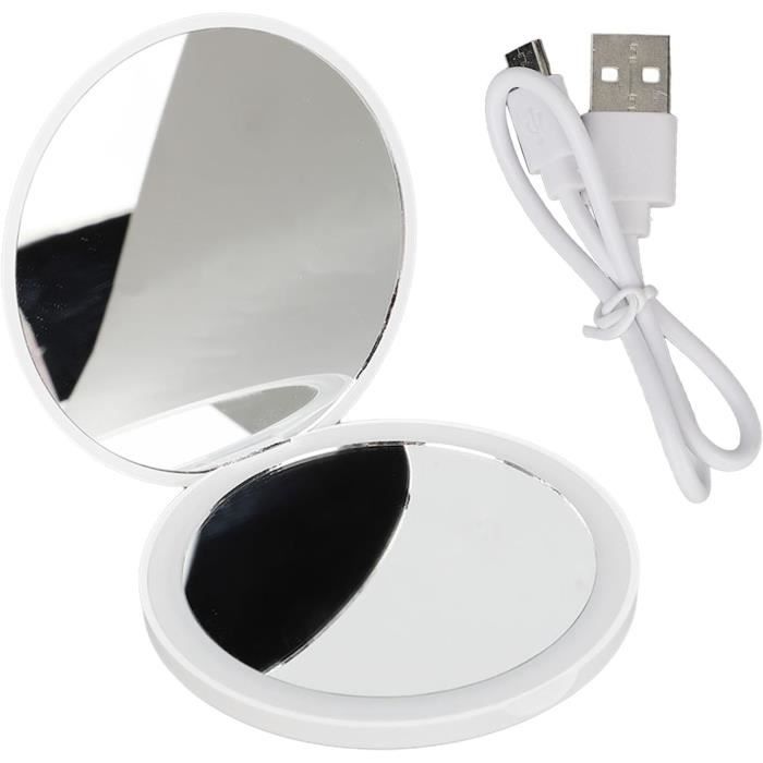 Miroir De Maquillage De Voyage Éclairé Par Led, Miroir De Poche Rond À ...