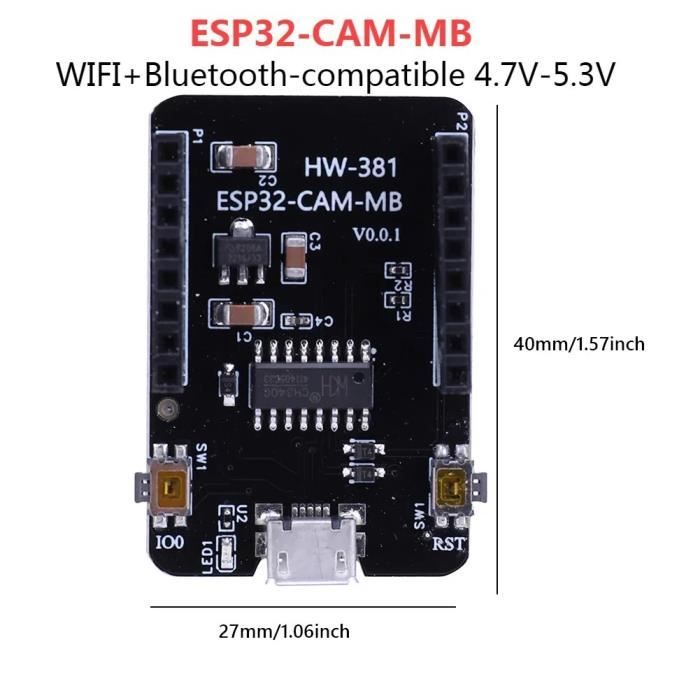 ESP32-CAM-MB - Carte de développement WROOM-32 ESP32 Nodemcu ESP32 TYPE-C CH340C ESP32-S ESP32 ...