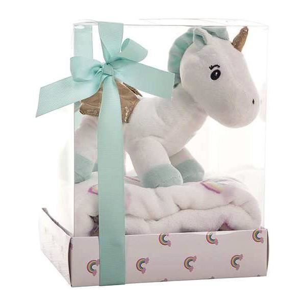 Peluche Licorne Unicron pour Enfant - XYZ - 26 cm - Couverture incluse ...