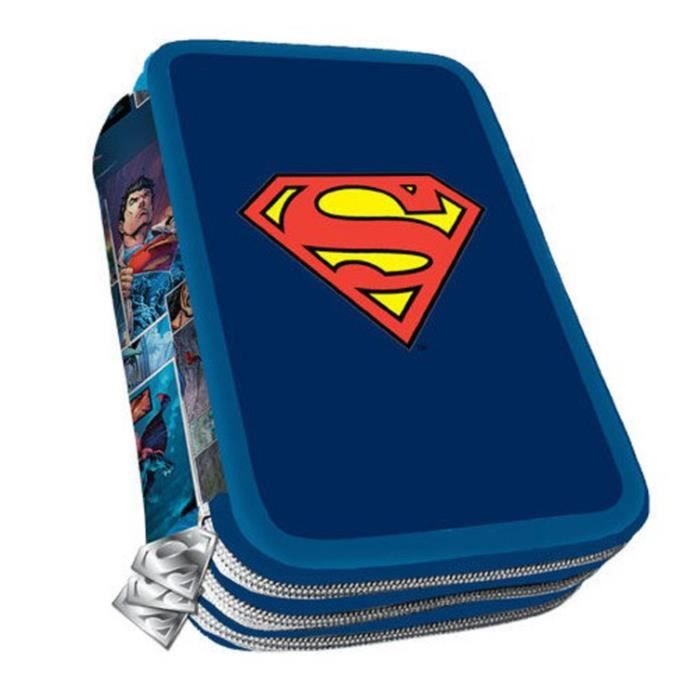 SUPERMAN - Trousse scolaire garnie triple Superman 2015 - Cdiscount ...