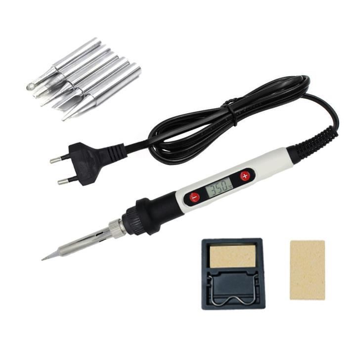Poste a souder,fer à souder électrique 80W,avec écran LCD,Kit d'outils de soudage à température ...