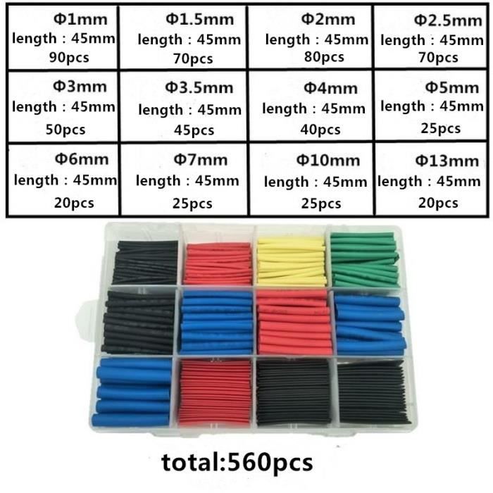 Tube thermorétractable,Boîte de tubes thermorétractables pour isolation ...