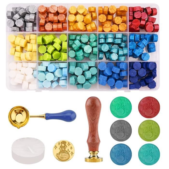 Kit De Cire À Cacheter,Perles De Cire D'Étanchéité Kit Octogonale Sceau ...